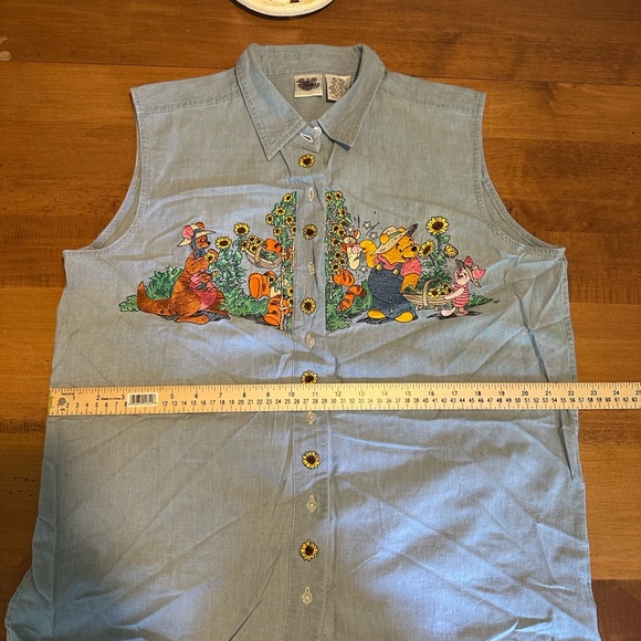 Disney | Tops | Disney Light Blue Denim Shirt With Embroidery | Poshmark